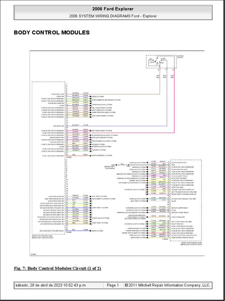 Diagramas Electricos Explorer 2006 PDF | PDF