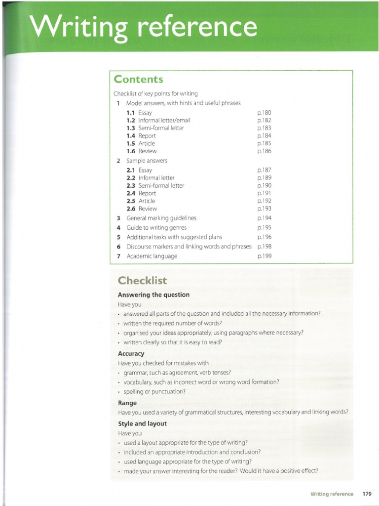 Writing Reference - Gold First New Edition 2015 | PDF