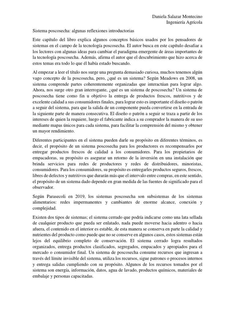 Sistema Poscosecha PDF | PDF | Alimentos | Comportamiento