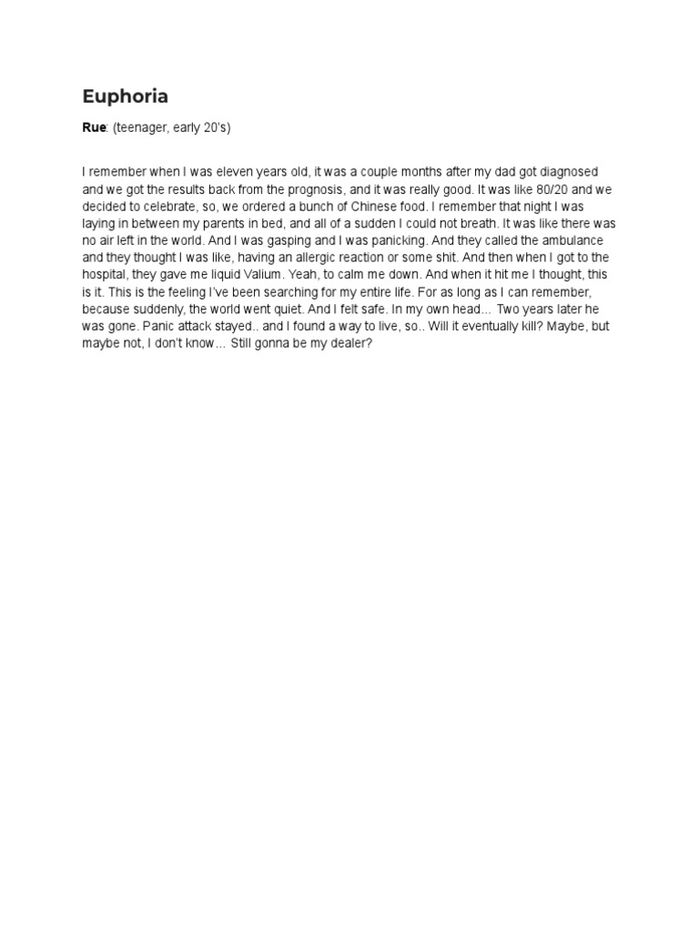 Euphoria Monologue Pdf