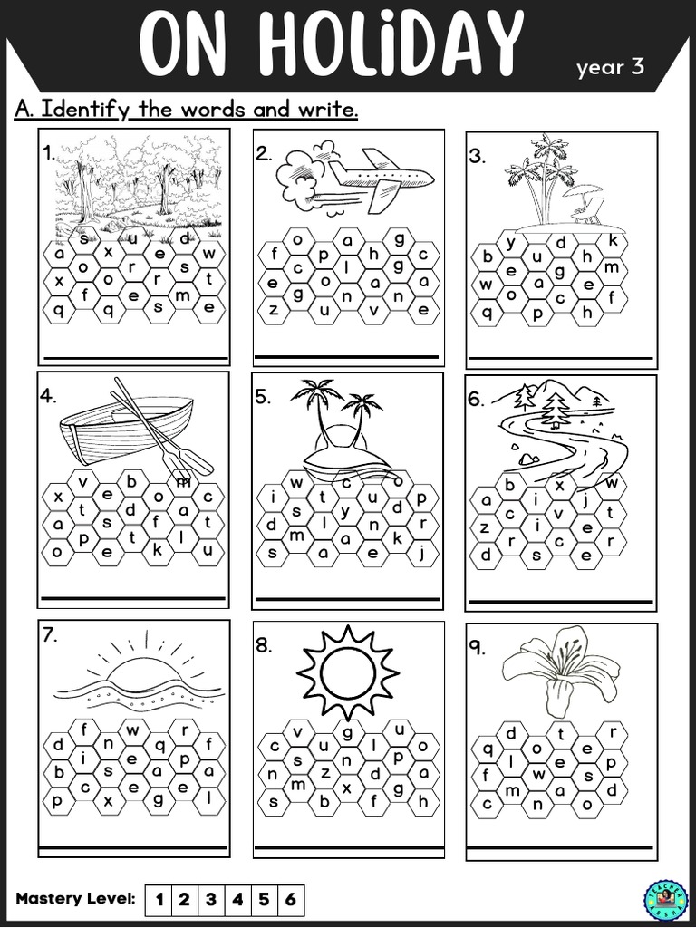 On Holiday-Year 3 Worksheet | PDF