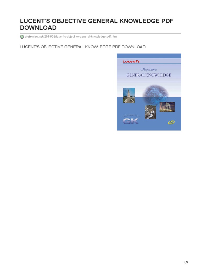 Lucents General Knowledge PDF Download | PDF