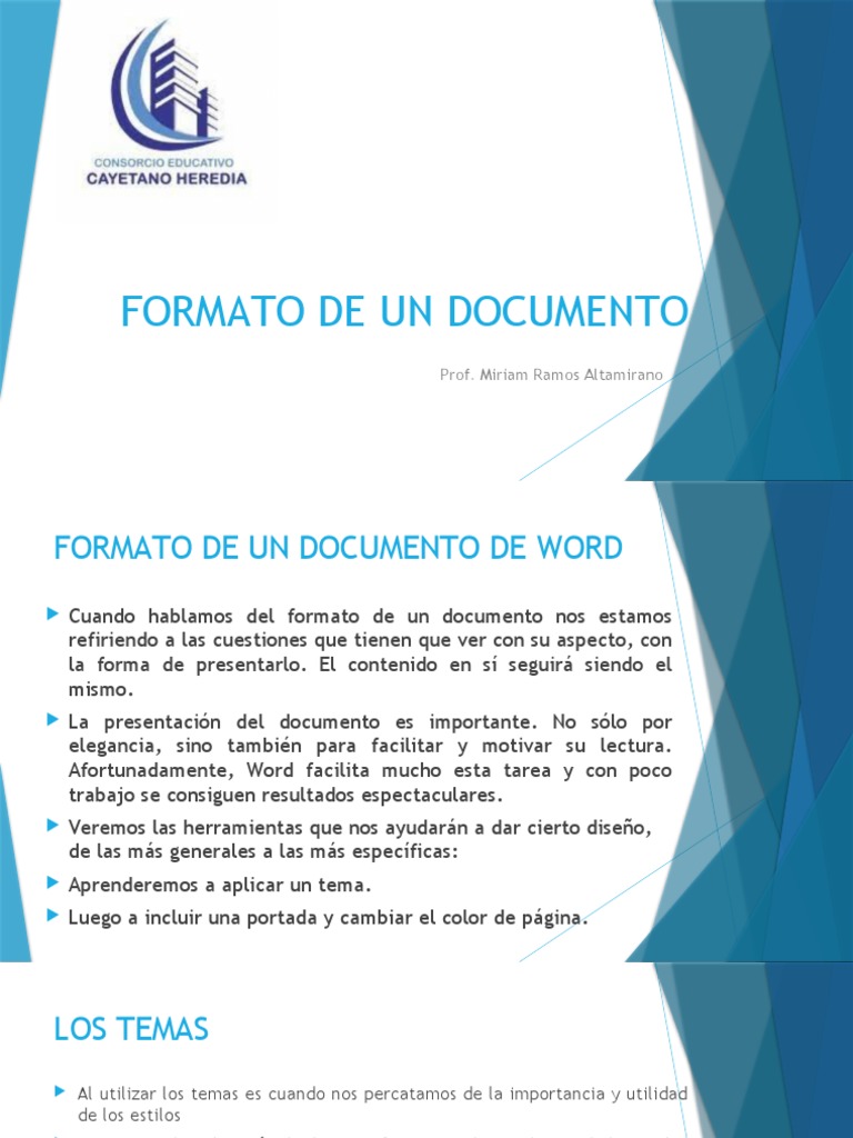 Clase 6 - Formato de Un Documento en Word | PDF | Microsoft Excel | Microsoft Word
