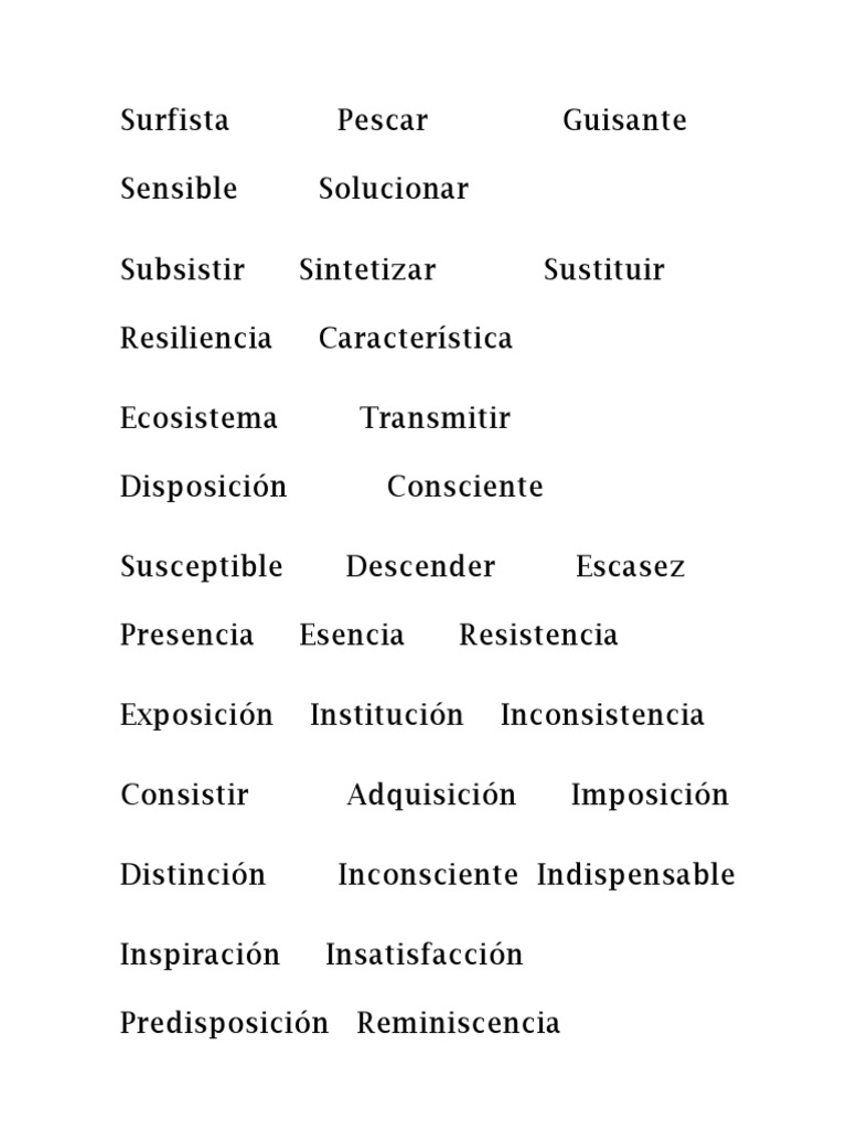 Palabras Con S PDF | PDF | Relaciones personales, crianza y desarrollo ...