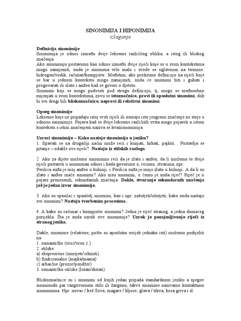 Semantika - Izlaganje | PDF