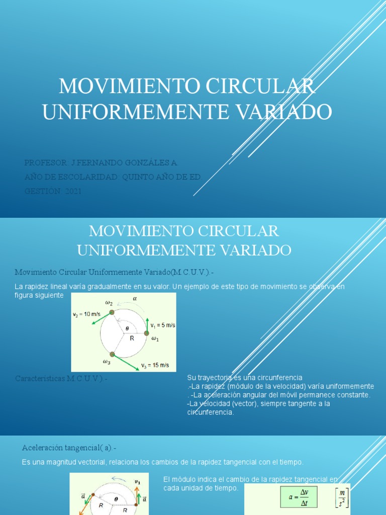 Movimiento Circular Uniformemente Variado | PDF
