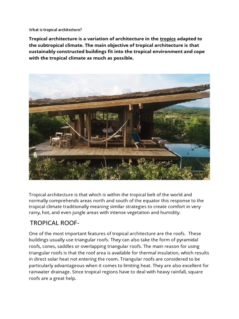 What Is Tropical Architecture | PDF | Roof | Tropics