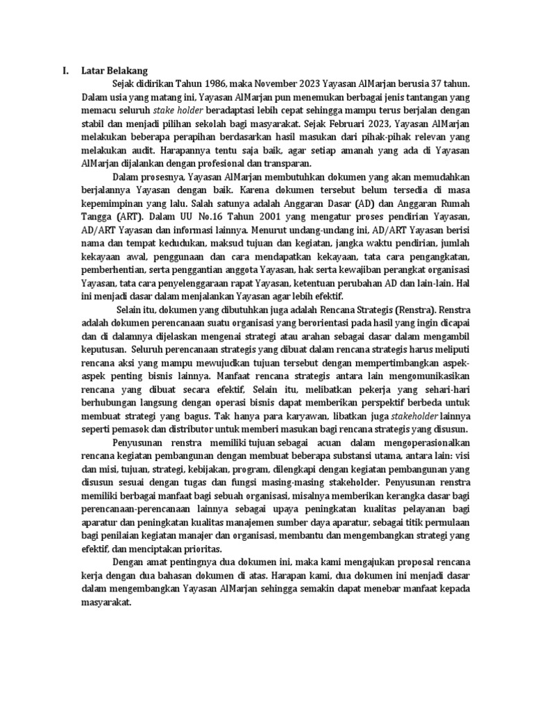 Proposal Raker | PDF | Karier & Perkembangan