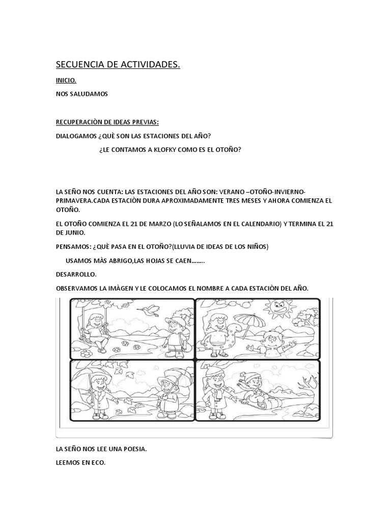 Secuencia de Actividades El Otoño | PDF