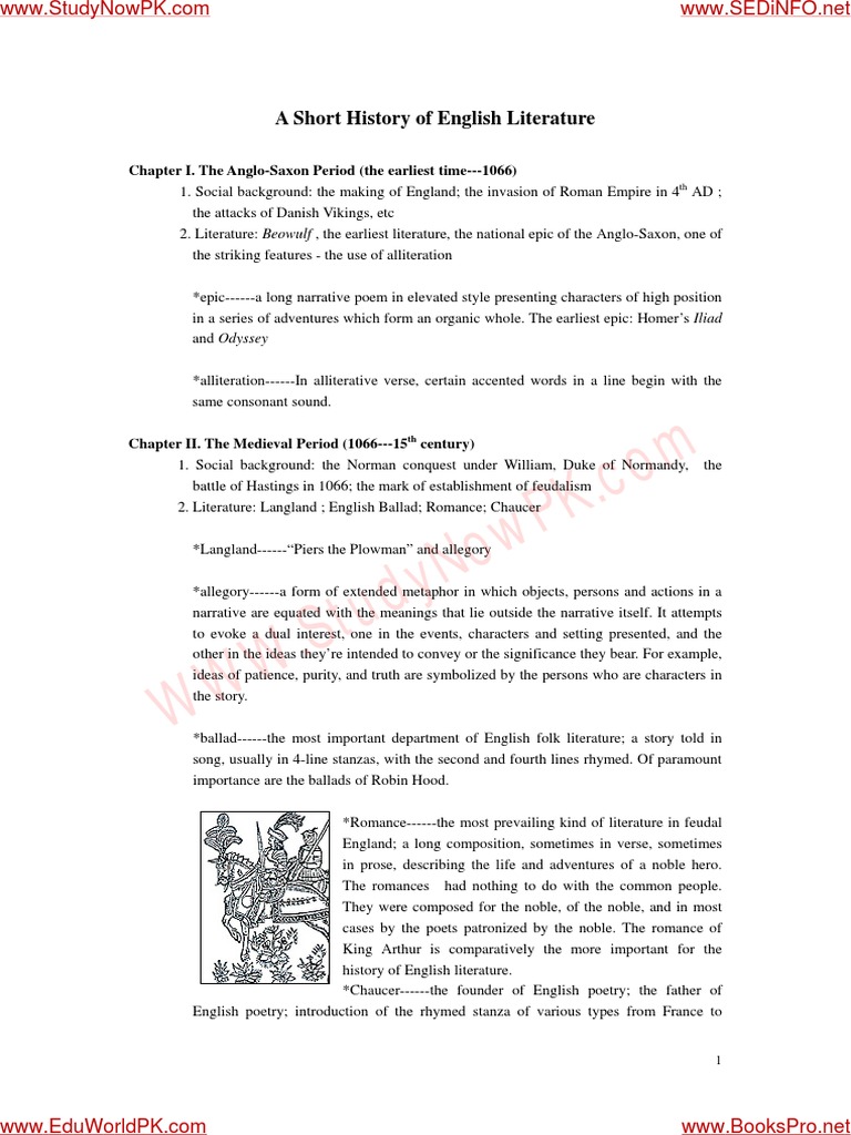 English Literature History Overview | PDF | Samuel Taylor Coleridge ...