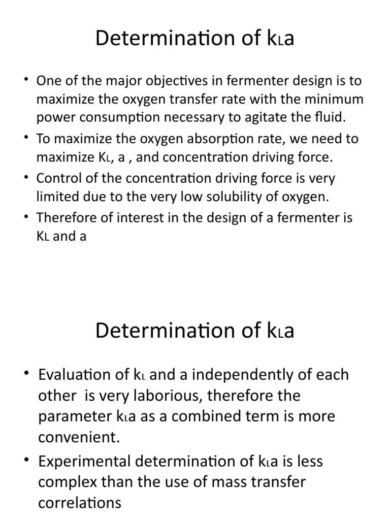 Determination of Kla | PDF | Oxygen | Gases