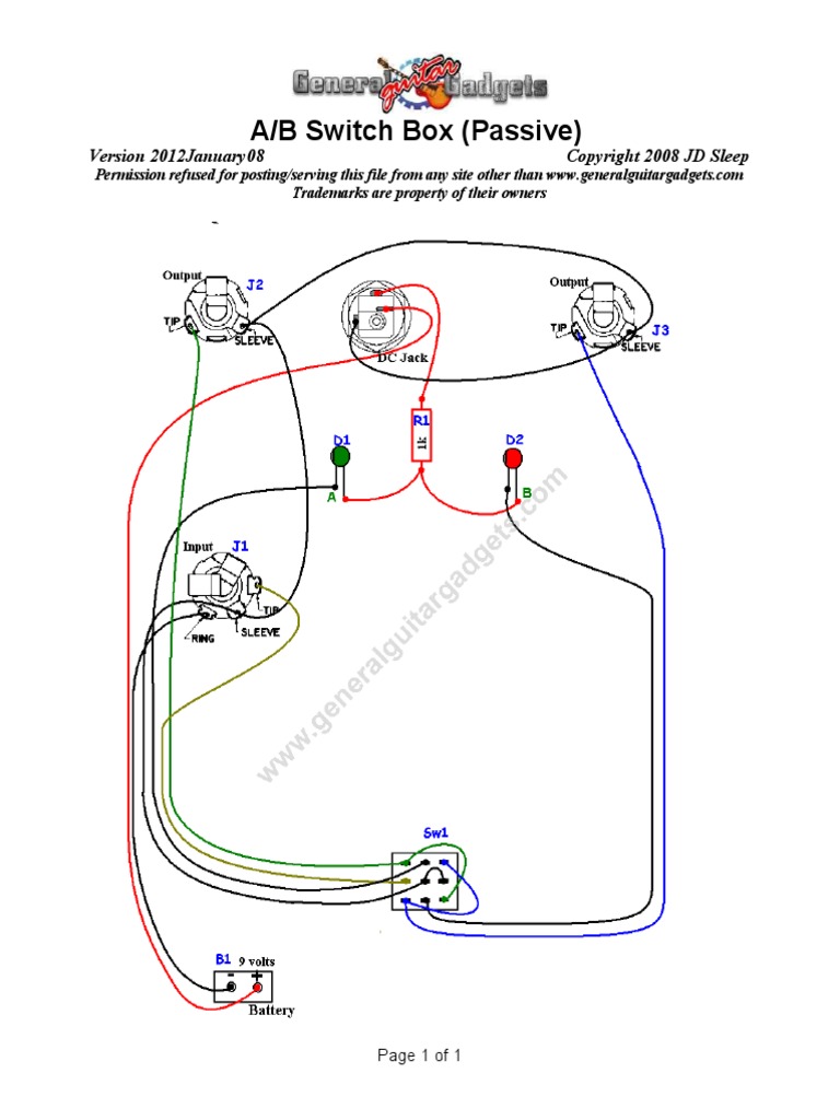 A-B Switch Box (Passive)Parts Layout and Wiring Diagram | PDF