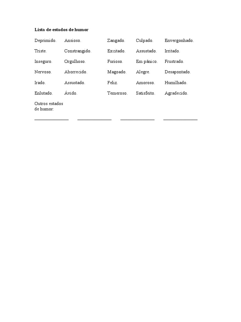 Lista de Estados de Humor | PDF