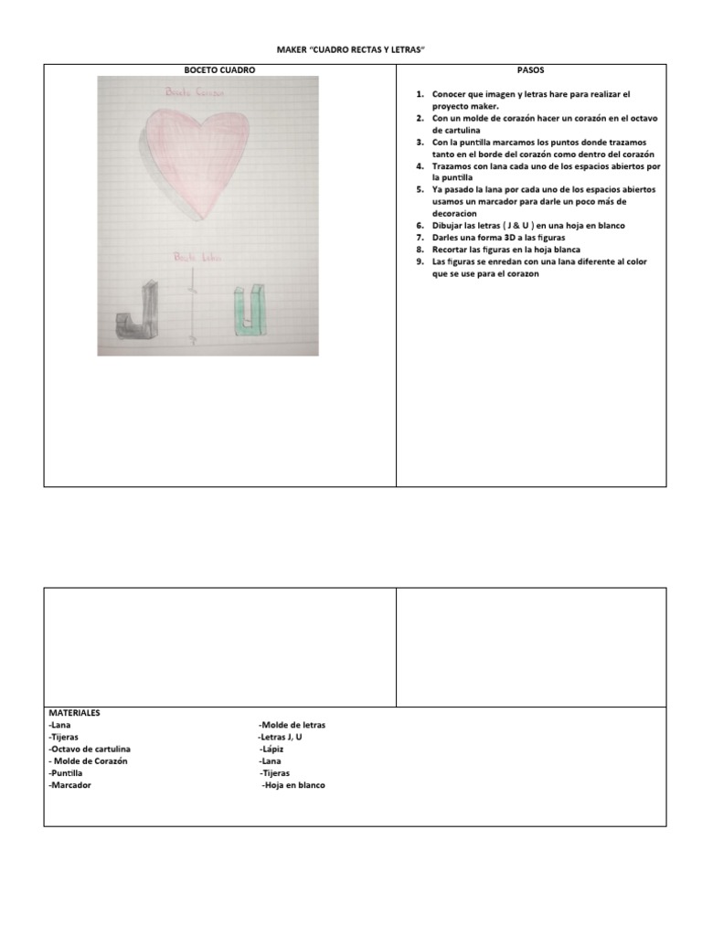 Maker Cuadro Letras 10B | PDF