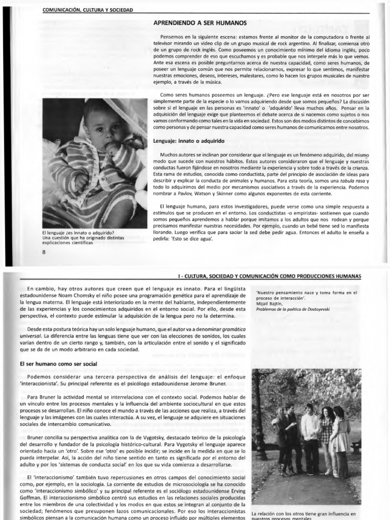 Lenguaje: Innato o Adquirido en Humanos | PDF | Sociología | Aquisición ...