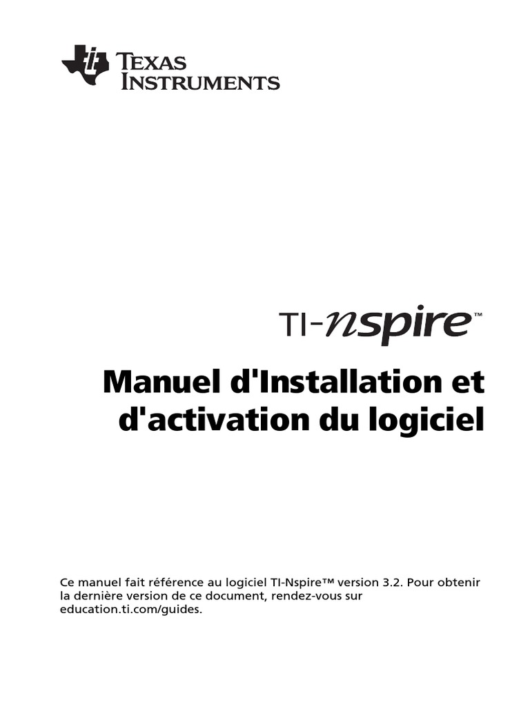 TI-Nspire Installation Guidebook FR PDF | PDF
