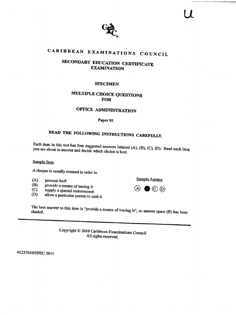 Multiple Choice U | PDF