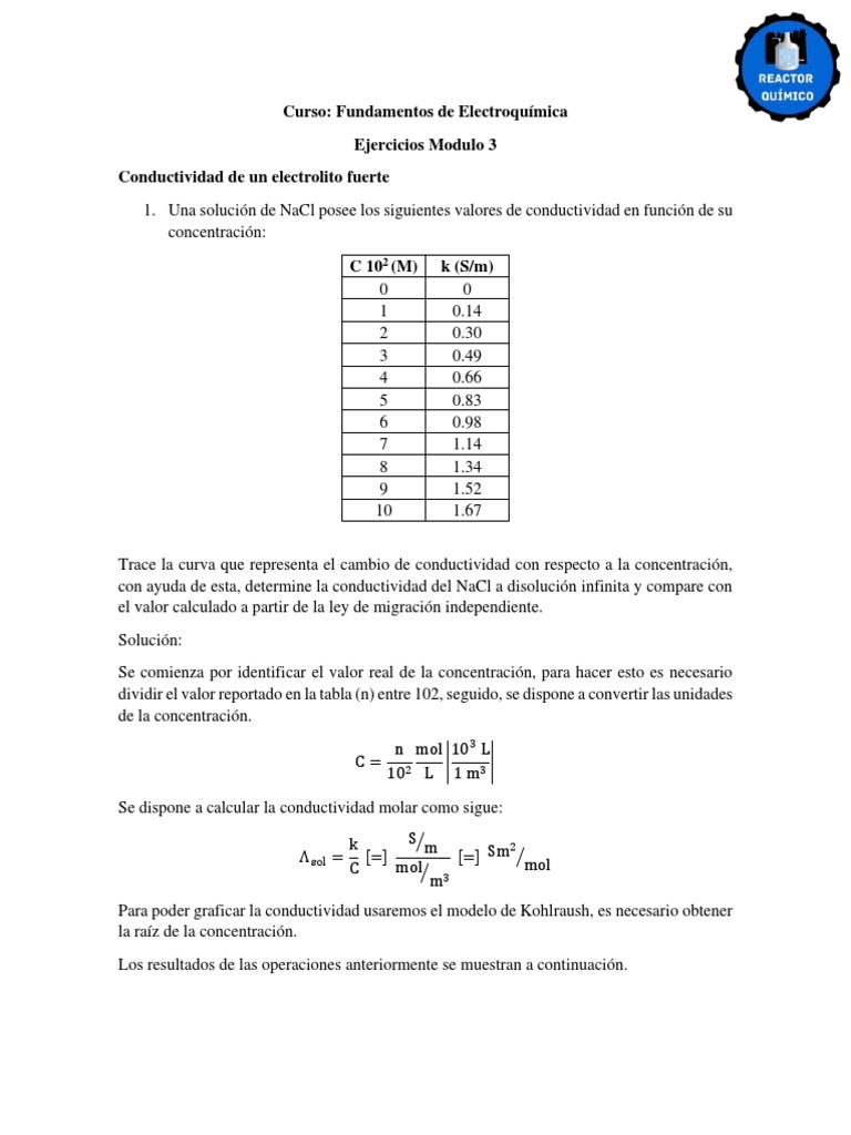 3.1. Ejercicios Módulo 3 | PDF | Concentración | Ciencias fisicas