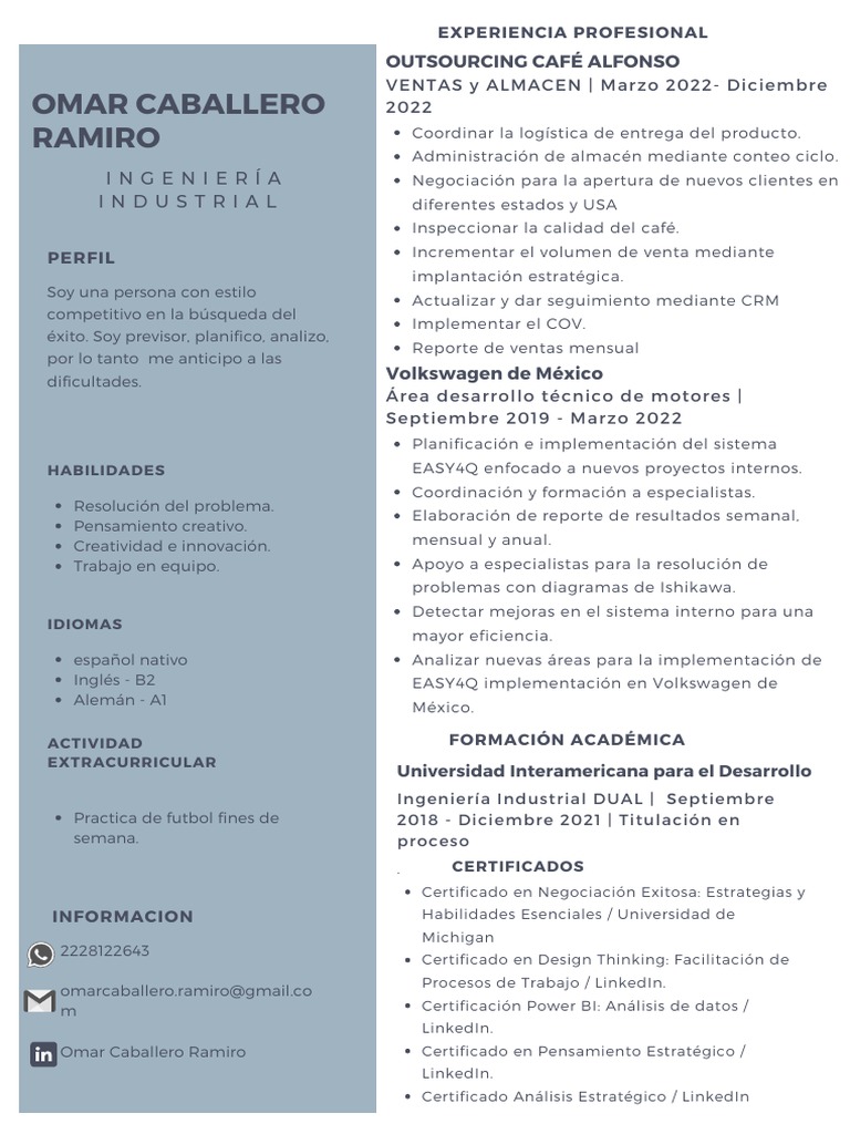 CVOmar Caballero Ramiro | PDF