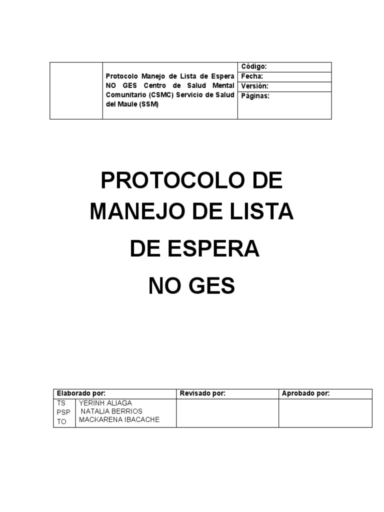 Protocolo de Manejo de Lista de Espera 01-03-18 | PDF | Abuso infantil ...