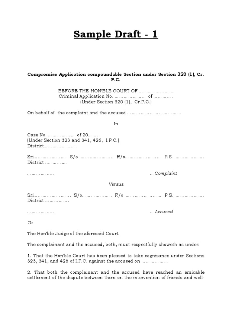 Sample Draft 1 - Compounding of Offences - Docmaster - 03-11-2020 | PDF