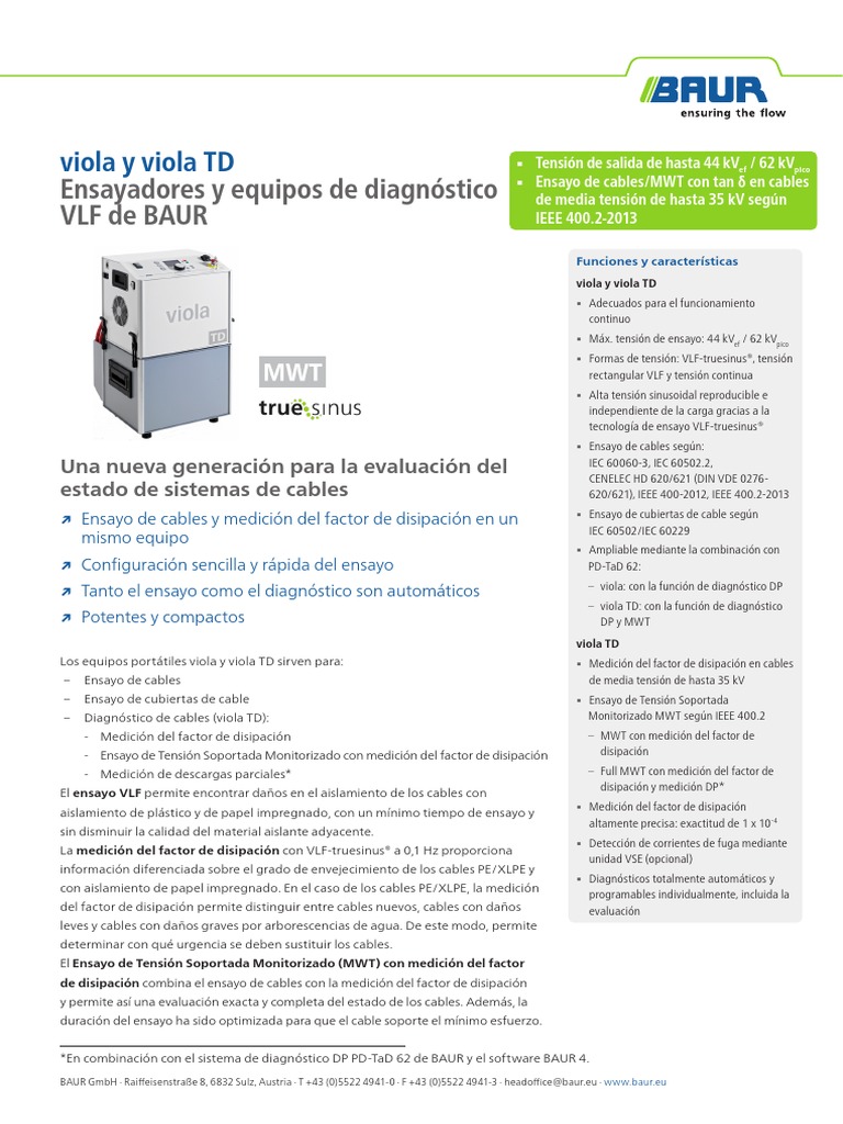 DS - VLF Tester and Diagnostics Device - Viola - Viola TD - BAUR - Es ...