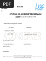 Declaration Sur L'honneur ASSR2 | PDF