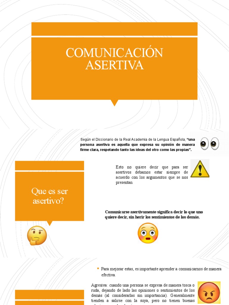 COMUNICACIÓN ASERTIVA.pptx | PDF | Autoestima | Ciencia cognitiva