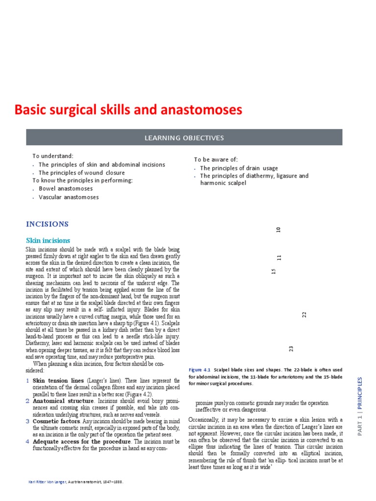 Basic Surgical Skill | PDF | Surgical Suture | Wound Healing