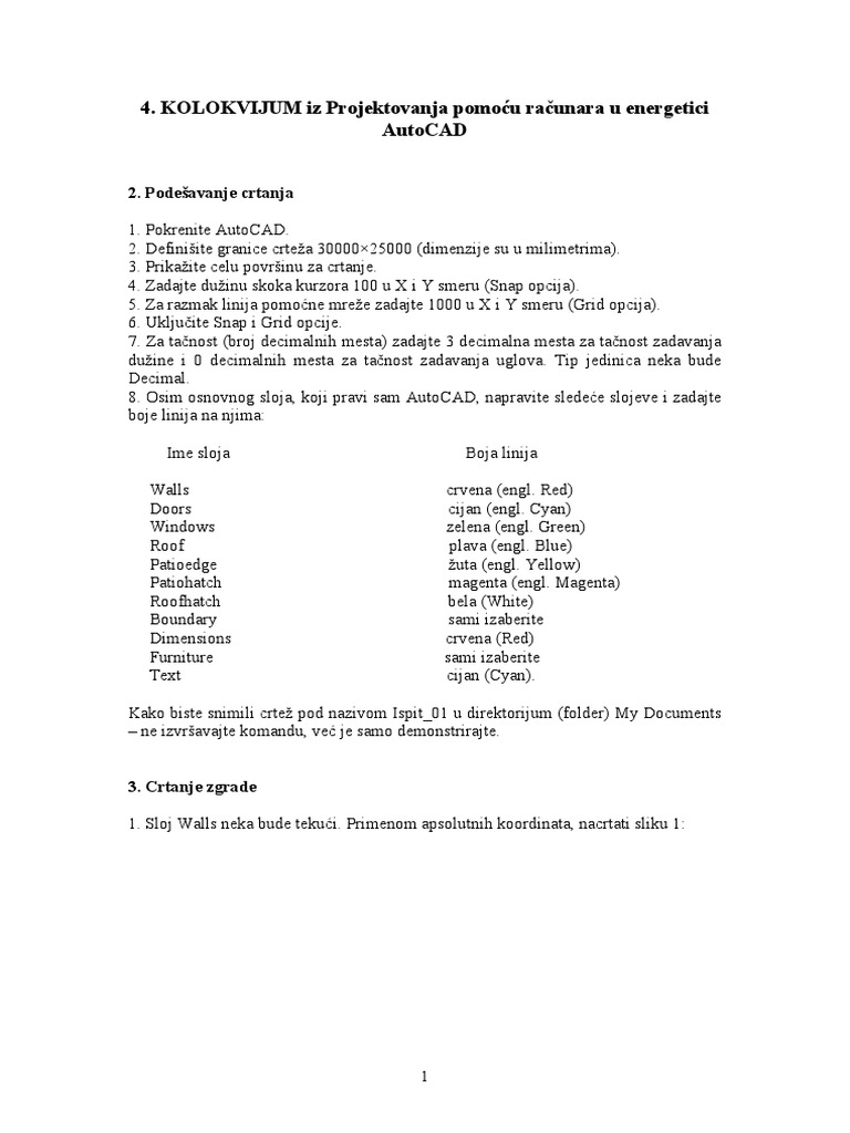 Kolokvijum AutoCAD | PDF
