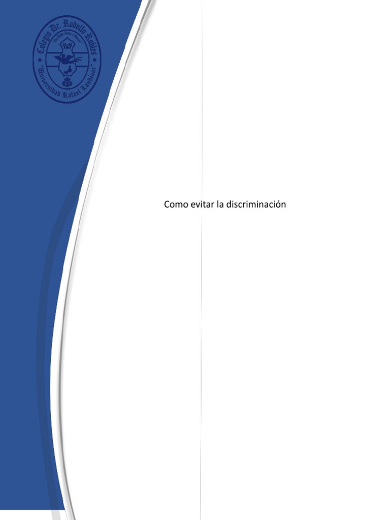 Tarea Tacs Como Evitar La Discriminacion Pdf Pdf