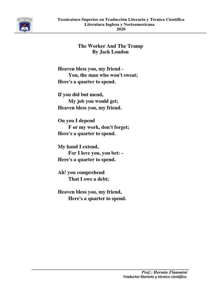 Lesson 6 The - Worker - and - The - Tramp PDF | PDF