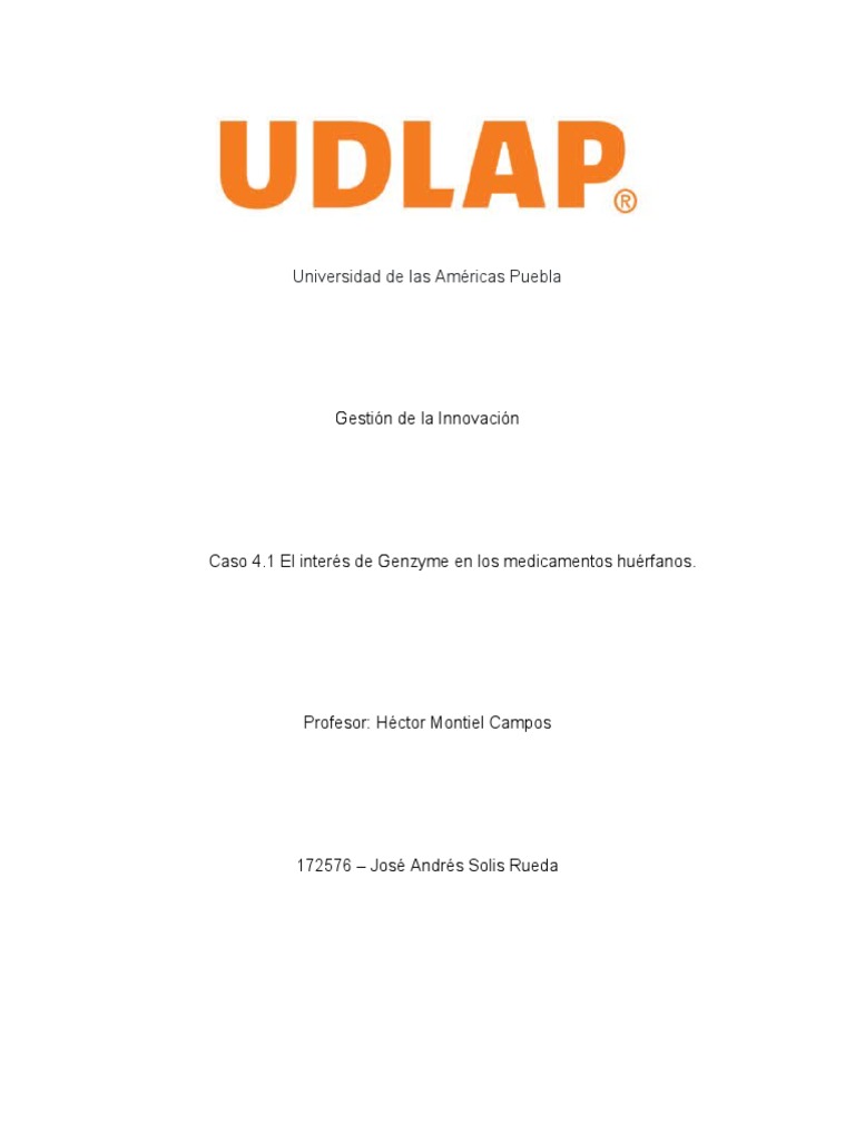 Caso 4.1 El Interés de Genzyme en Los Medicamentos Huérfanos. JASR 172576 | PDF | Mercado ...