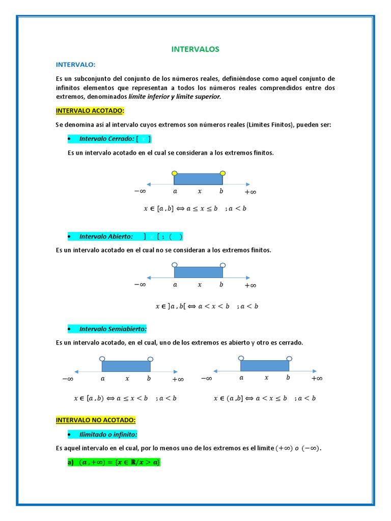 INTERVALOS | Descargar gratis PDF | Intervalo (Matemáticas) | Lógica matemática