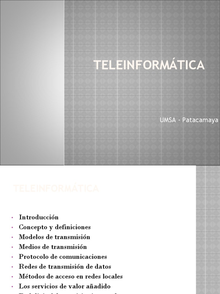 Teleinformática: UMSA - Patacamaya | PDF | Electrónica | Industrias de ...