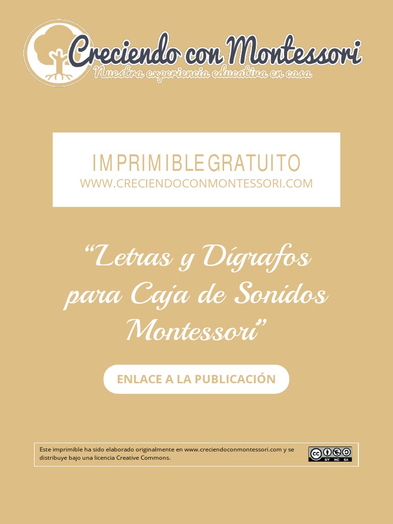 CCM - Imprimible - Letras y Dígrafos para Caja de Sonidos Montessori ...