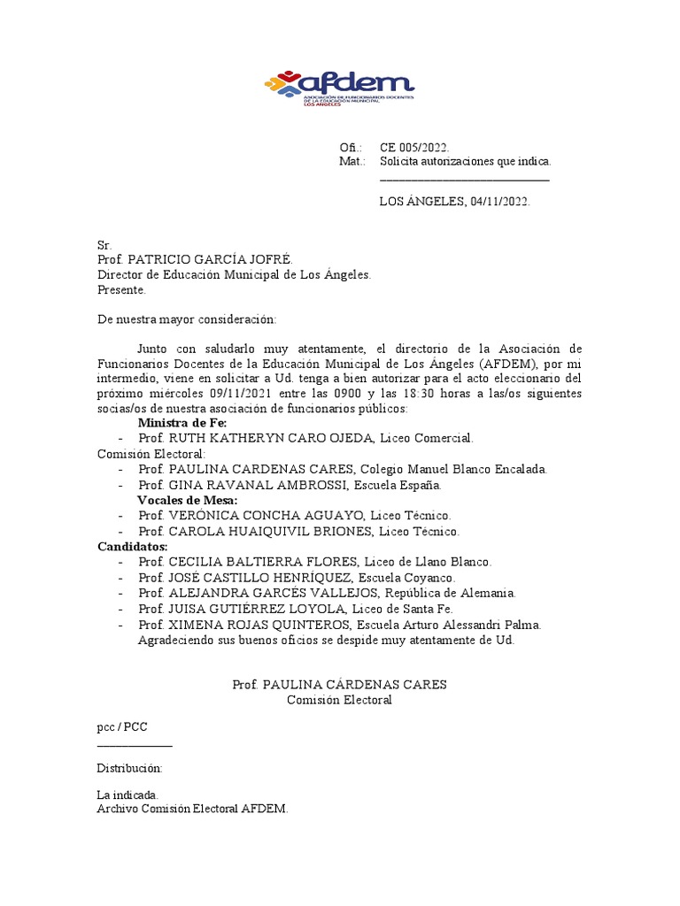 Oficio CE 005 - 04112022 | PDF | Estudios de idiomas extranjeros ...