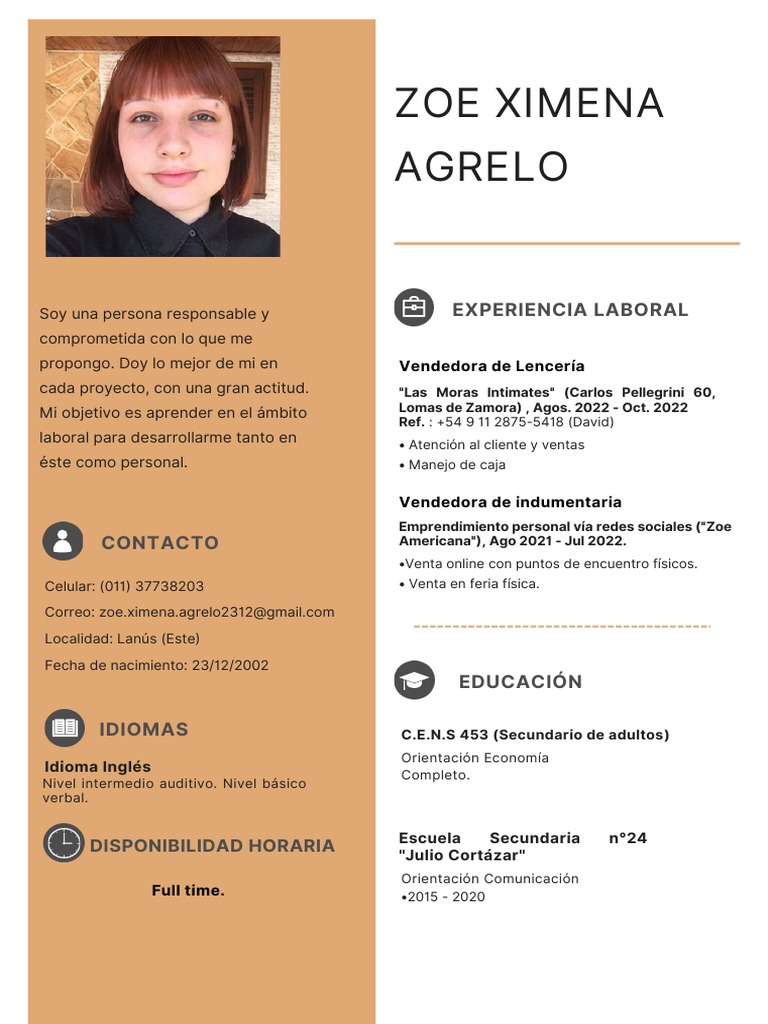 CV Zoe Ximena Agrelo PDF | PDF