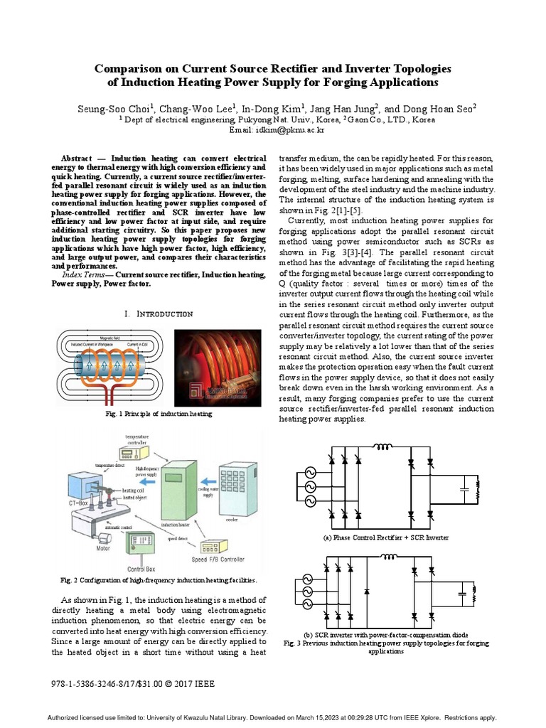 Comparison On Current Source Rectifier And Inverter Topologies Of Induction Heating Power Supply