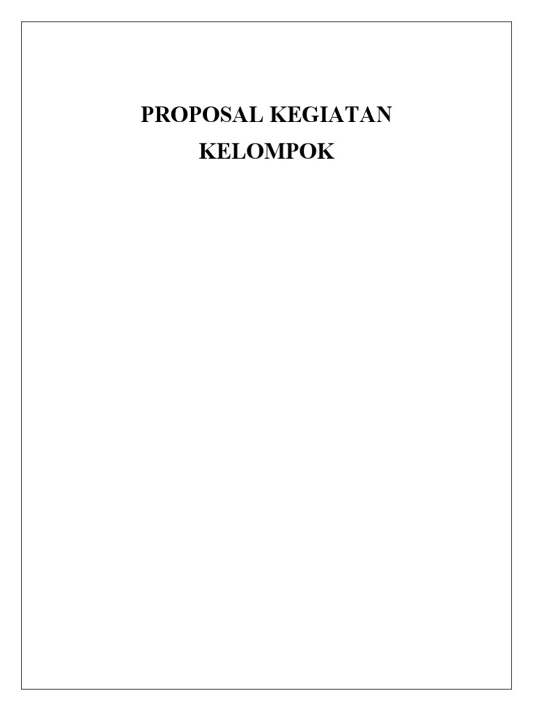 Proposal Kelompok | PDF
