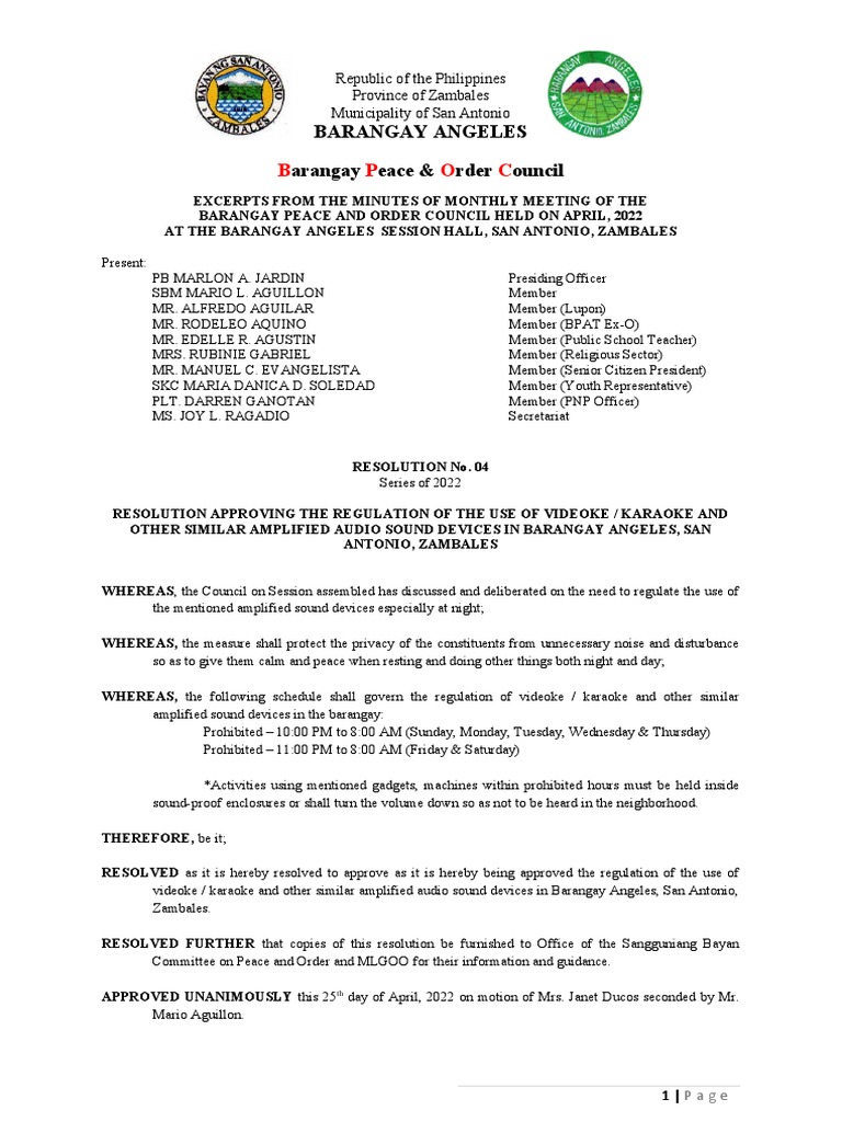 4 BPOC Reso Videoke | PDF