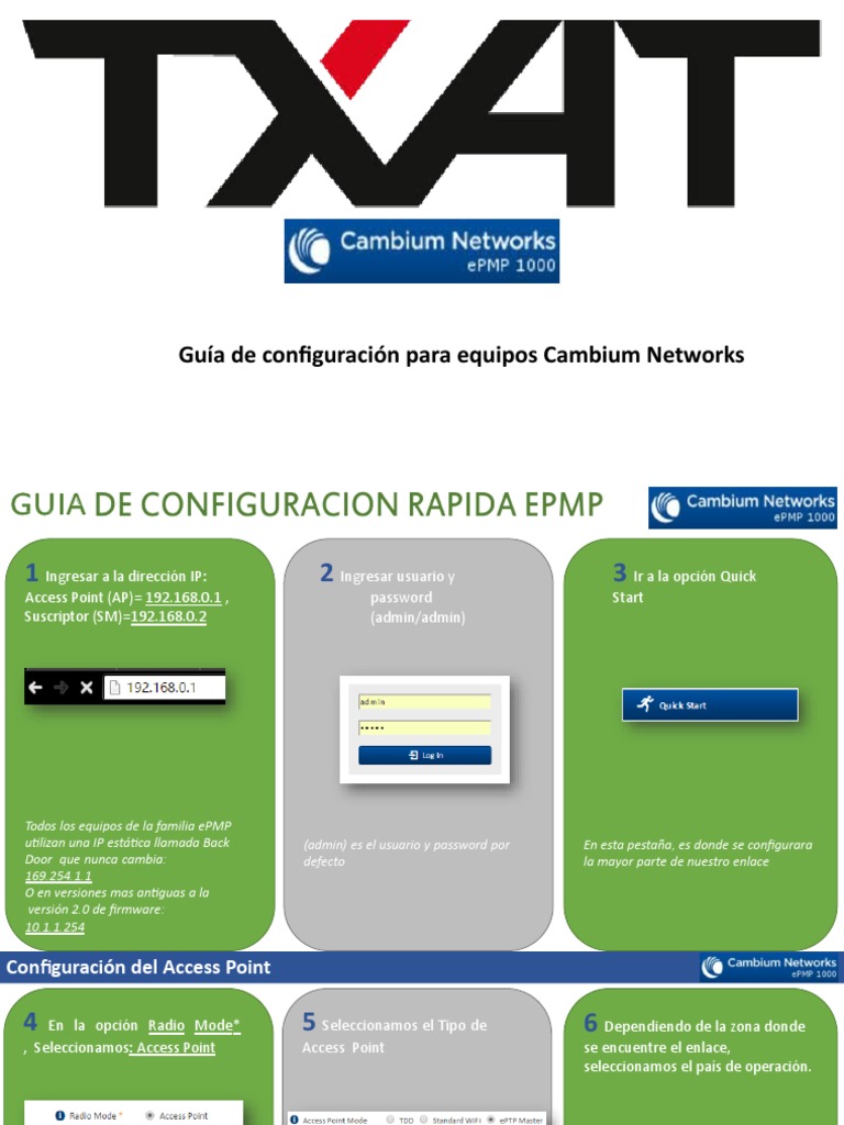 Guía Configuración ePMP Cambium | PDF | Punto de acceso inalámbrico ...
