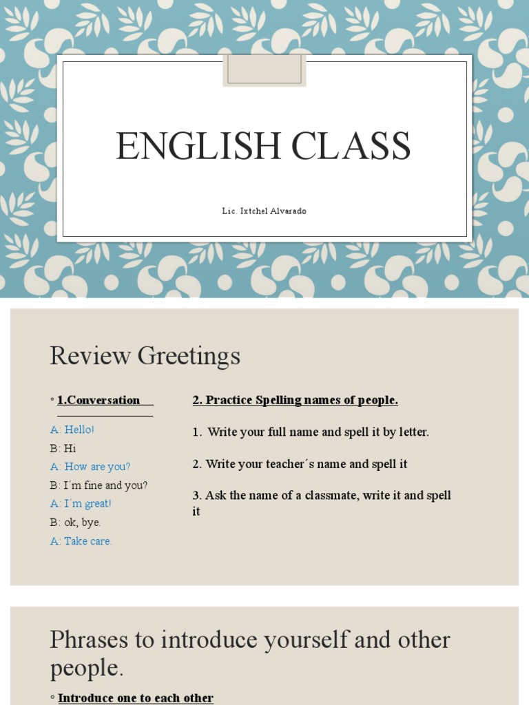 ENGLISH CLASS 2.pptx | PDF