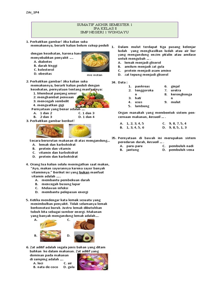 Sumatif SM 1 K 8 | PDF