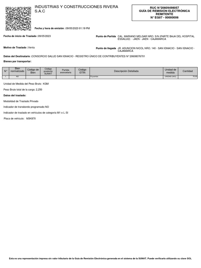 Guia De Remision Electronica Sunat Pdf