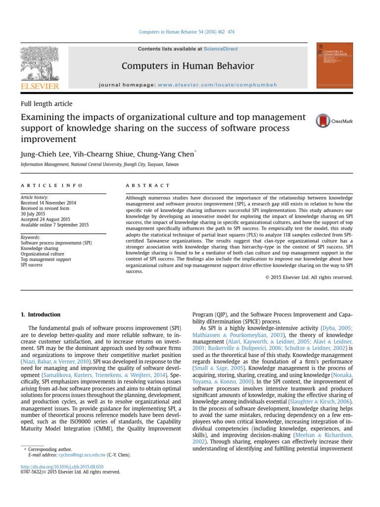 Examining The Impacts of Organizational Culture and Top Management Support of Knowledge Sharing ...