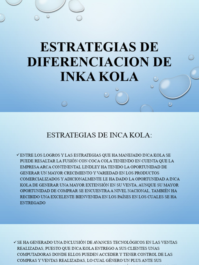 Estrategias de Diferenciacion de Inka Kola | PDF | Negocios económicos ...