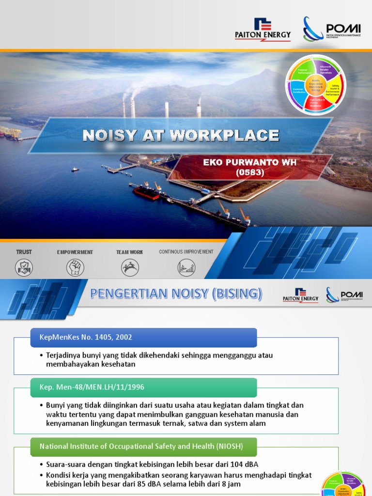 Materi Safety Talk Eko Purwanto WH (583) - Noisy at Workplace | PDF