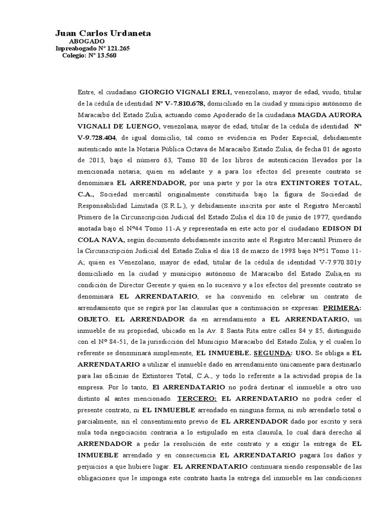 Arrendamiento Di Cola | PDF | Dominio eminente | Justicia
