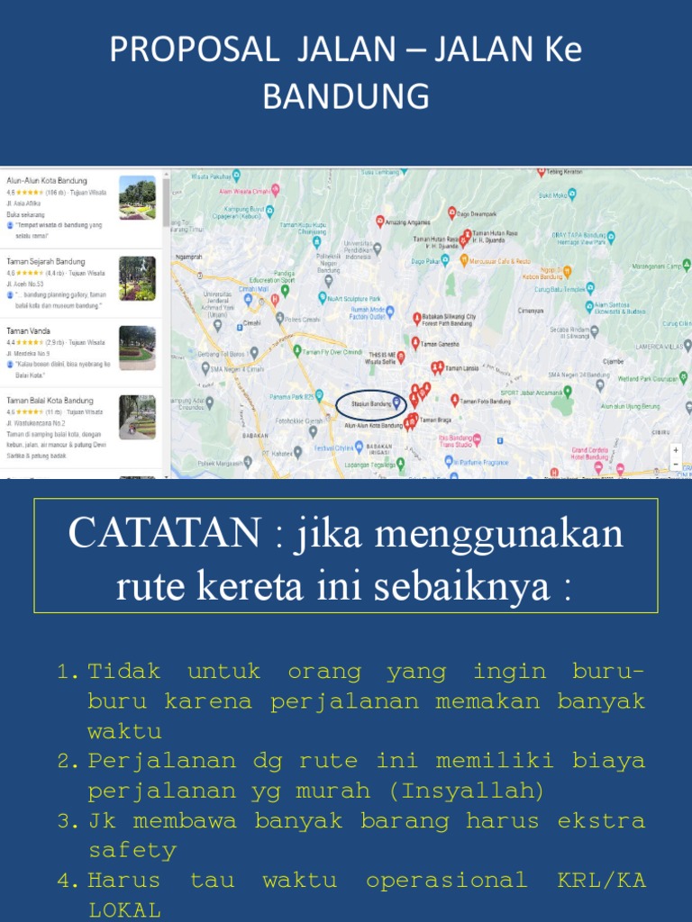 PROPOSAL JALAN - JALAN Ke BANDUNG Via Kereta | PDF